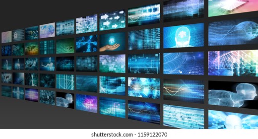 Multimedia Background Digital Network On Internet Stock Illustration ...