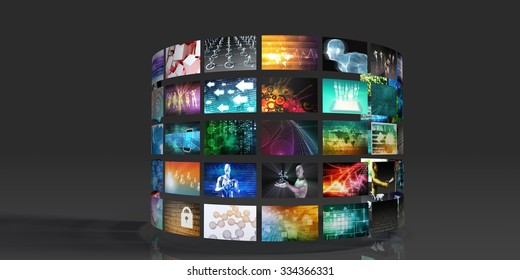 Multimedia Background Digital Network On Internet Stock Illustration ...