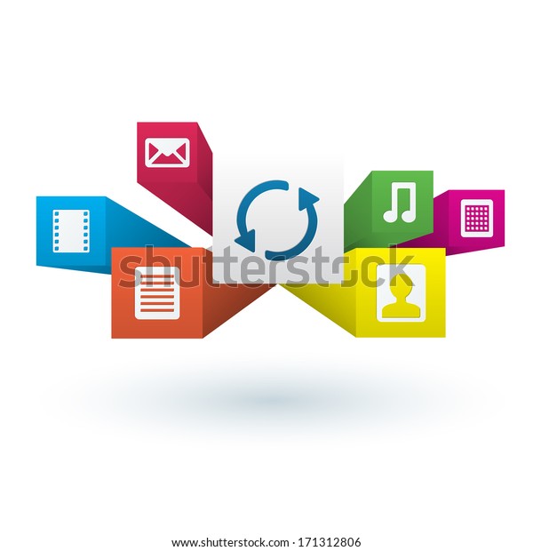 Multimedia Design Elements Isolated On White Stock Illustration ...