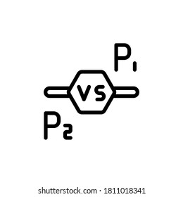 Multiplayer P1 P2 Icon Simple Line Stock Illustration 1811018341