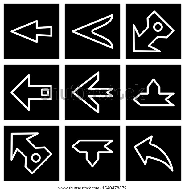 Multiple Arrow Icon Set Your Project Stock Illustration 1540478879 ...