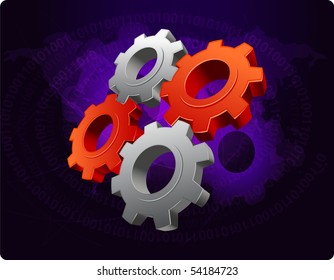 Multiple Gears Interlocked Each Other Teamwork Stock Illustration ...