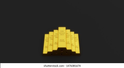 Multiple Gold Bars Stacked Image 3d Stock Illustration 1476381674 ...