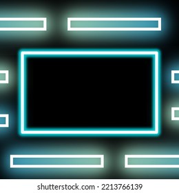 Multiple Rectangles Neon On Black Background Stock Illustration ...