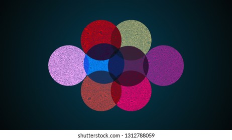 Multiple Shape Circles Mixing Different Colors Stock Illustration ...