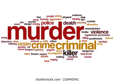 Murder Concept Word Cloud Background Stock Illustration 216945541 ...
