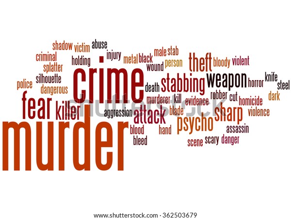 Murder Word Cloud Concept On White Stock Illustration 362503679 ...