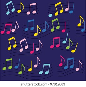 Music Notes Pattern Music Doodles Background Stock Illustration 1227777628