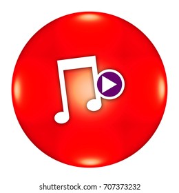 Music Note Button Isolated 3d Illustration Stock Illustration 707373232 ...