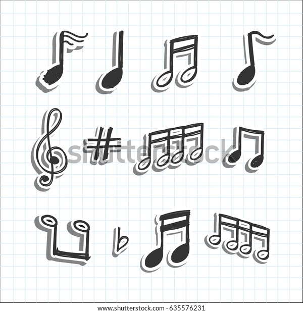 Music Note Set Stock Illustration 635576231 | Shutterstock