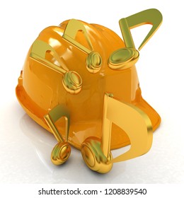 Music Notes Hard Hat 3d Render Stock Illustration 1208839540 | Shutterstock