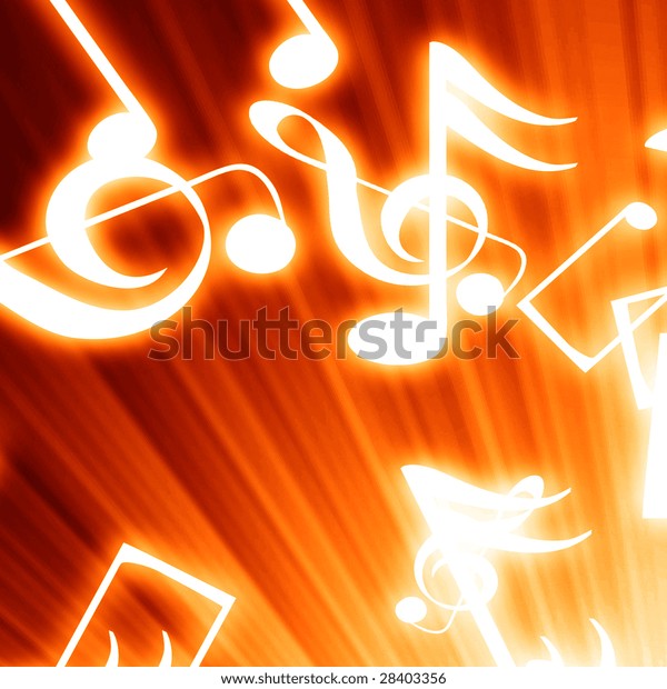 Music Notes On Fire Like Background Stock Illustration 28403356 ...