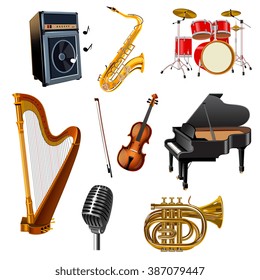 Musical Instruments Set Stock Illustration 387079447 | Shutterstock