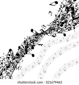 Musical Notes Row Copy Space Raster Stock Illustration 321679463 ...