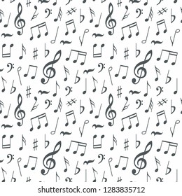 Musical Notes Seamless Pattern Background Stock Illustration 1283835712 ...