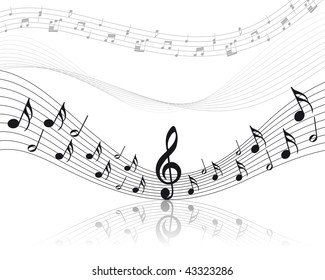 Musical Notes Staff Background Design Use 스톡 일러스트 43323286 | Shutterstock