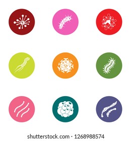 Virus Bacteria Icons Many Colors Set: เวกเตอร์สต็อก (ปลอดค่าลิขสิทธิ์ ...