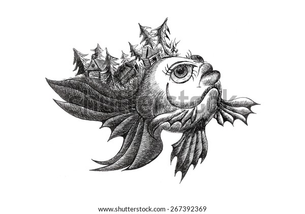 Mythical Fish Graphics Stock Illustration 267392369