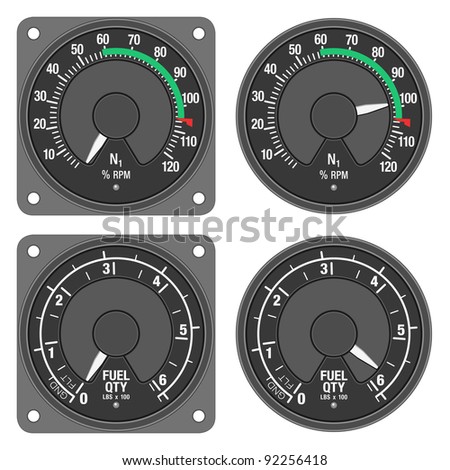 N 1 Engine Speed Indicator Fuel Indicator Stockillustration 92256418 ...