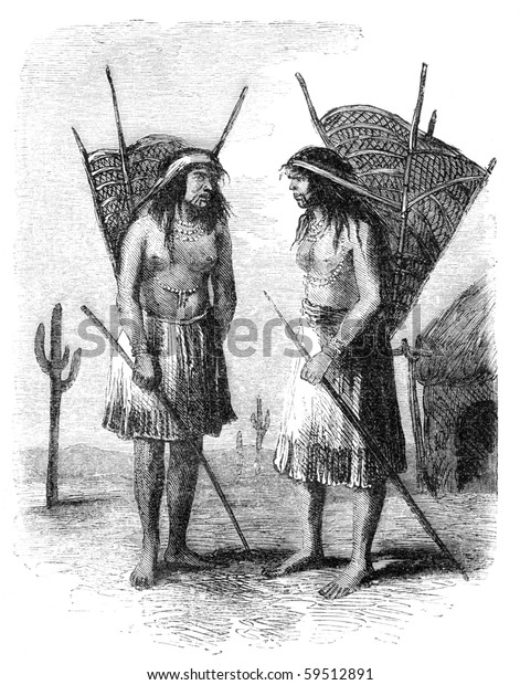 Native Americans Pimo Pima Tribe Illustration Stock Illustration 59512891