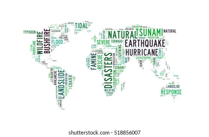 Natural Disasters Word Cloud Shape Earth 库存插图 518856085 | Shutterstock