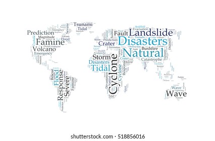 Natural Disasters Word Cloud Shape Earth Stock Illustration 518856016 ...
