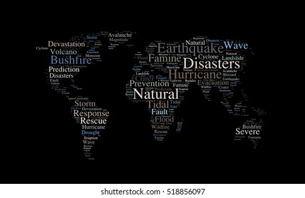 Natural Disasters Word Cloud Shape Earth Stock Illustration 518856097 ...
