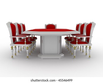 Negotiating Table On White Background Stock Illustration 45546499 ...