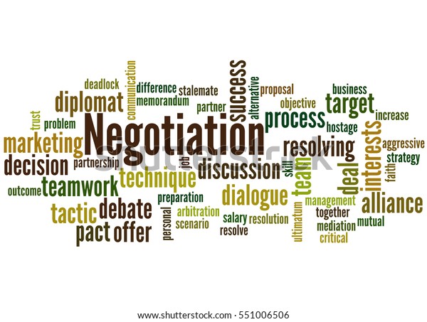 Negotiation Word Cloud Concept On White Stock Illustration 551006506 ...