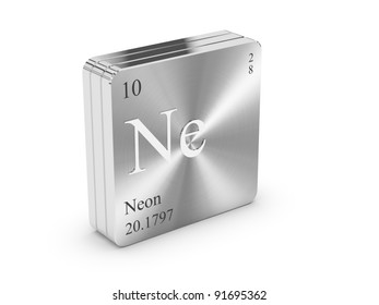 Neon Element Periodic Table On Metal Stock Illustration 91695362 ...