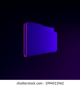 Neon Folder Icon 3d Rendering Interface Stock Illustration 1994511962 ...