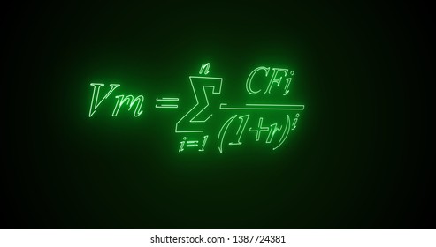 Neon Glowing Complex Math Formula Stock Illustration 1387724381 ...