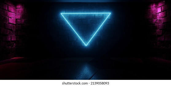 Neon Glowing Triangle Laser Dark Realistic Stock Illustration ...