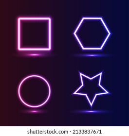 Neon Gradient Frames Set Collection Purpleblue Stock Illustration ...