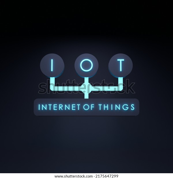 Neon Internet Things Logo Iot Concept Stock Illustration 2175647299 ...