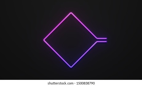 Neon Light Rectangle Frame On Dark Stock Illustration 1500838790 ...