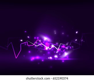 Neon Lightning Background Template Stock Illustration 652190374 ...