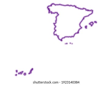 Neon Outline Map Spain Compatible Design Stock Illustration 1923140384 ...