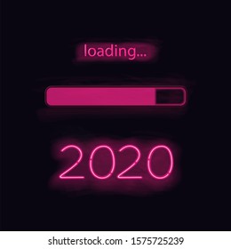 Neon Progress Bar Showing Loading 2020 Stock Illustration 1575725239 ...