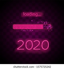 Neon Progress Bar Showing Loading 2020 Stock Illustration 1575725242 ...