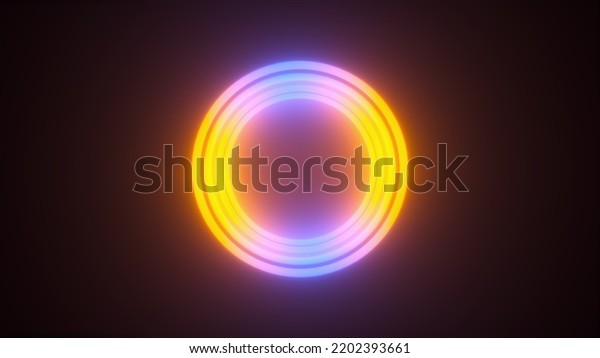 Neon Rings Computer Generated 3d Render Stock Illustration 2202393661 ...