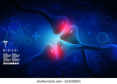 Nerve Cell 3d Rendering Receptor Stock Illustration 612530831 ...