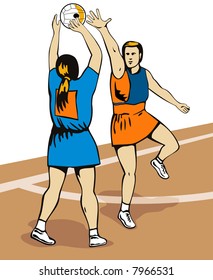 Netball Player Attempting Block Shot Stock Illustration 7966531 ...
