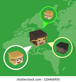 Network Chat Conversation Block Isometric Cartoon Stock Illustration ...