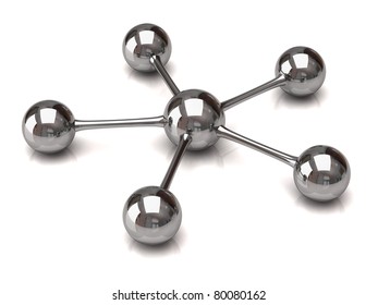 Simple Steel Molecular Structure On White Stock Illustration 71167603