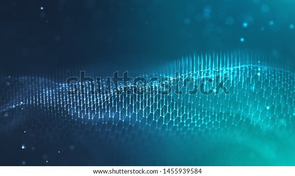 Network Connection Concept Black Background Illustration Stock ...