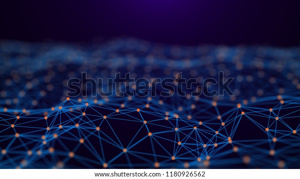 Network Connection Dots Lines Technology Background: ilustración de ...