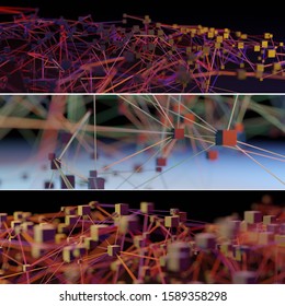 Network Connection Visual Technology Art 3d Stock Illustration ...