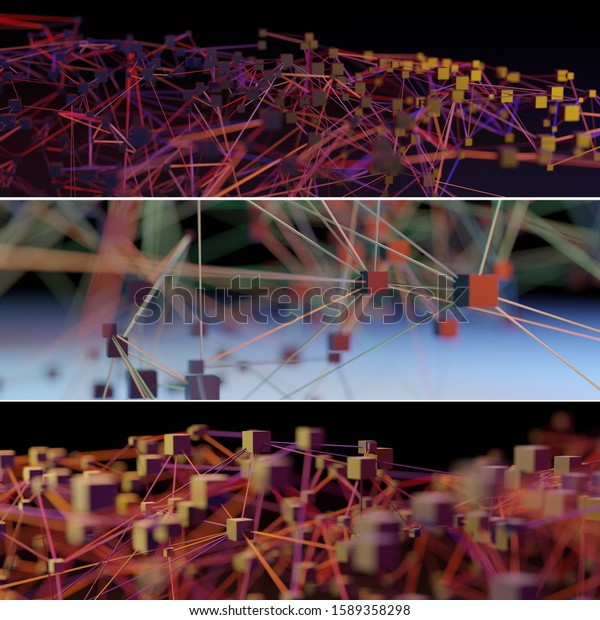 Network Connection Visual Technology Art 3d Stock Illustration ...