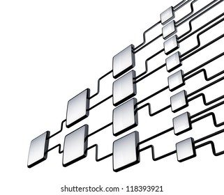 Ilustrasi Stok Network Flowchart Graph Management On White 118393921 ...